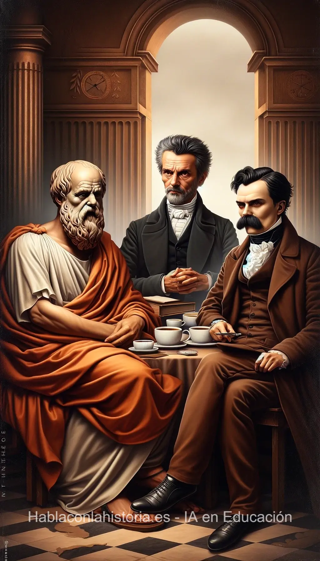 Sócrates, Kant, y Nietzsche - Inteligencia Artificial en el aula