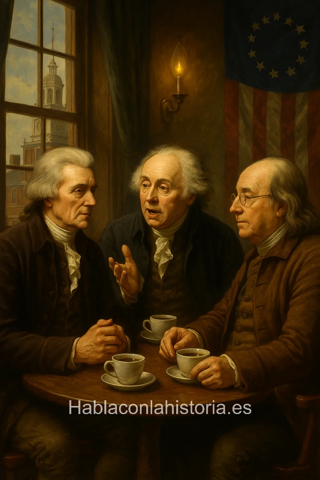 Thomas Jefferson, John Addams y Benjamin Franklin - Hablaconlahistoria.es