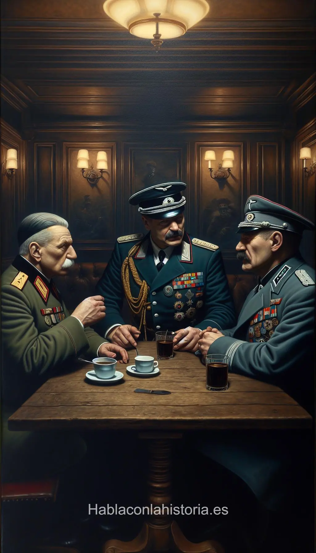 Debate IA entre Adolf Hitler, Benito Mussolini y Joseph Stalin